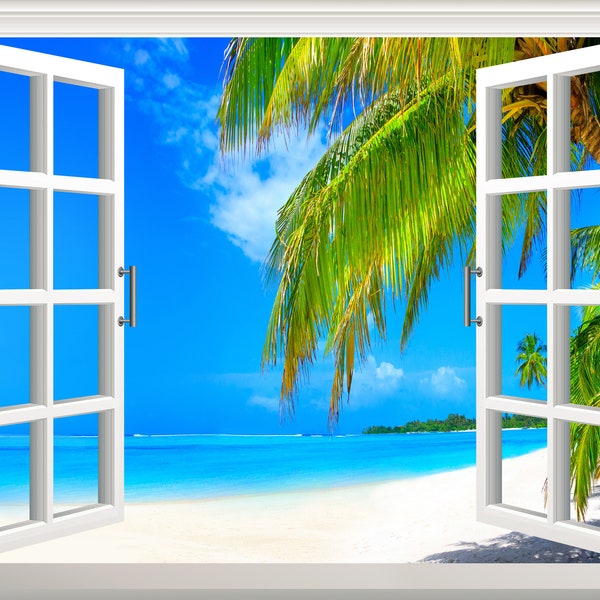 Wall Mural Sticker Window Frame Scene - Etsy