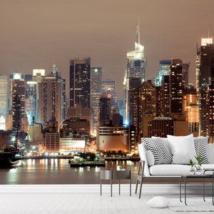 Skyline Mural Peel and Stick Self Adhesive City Wallpaper Removable New ...