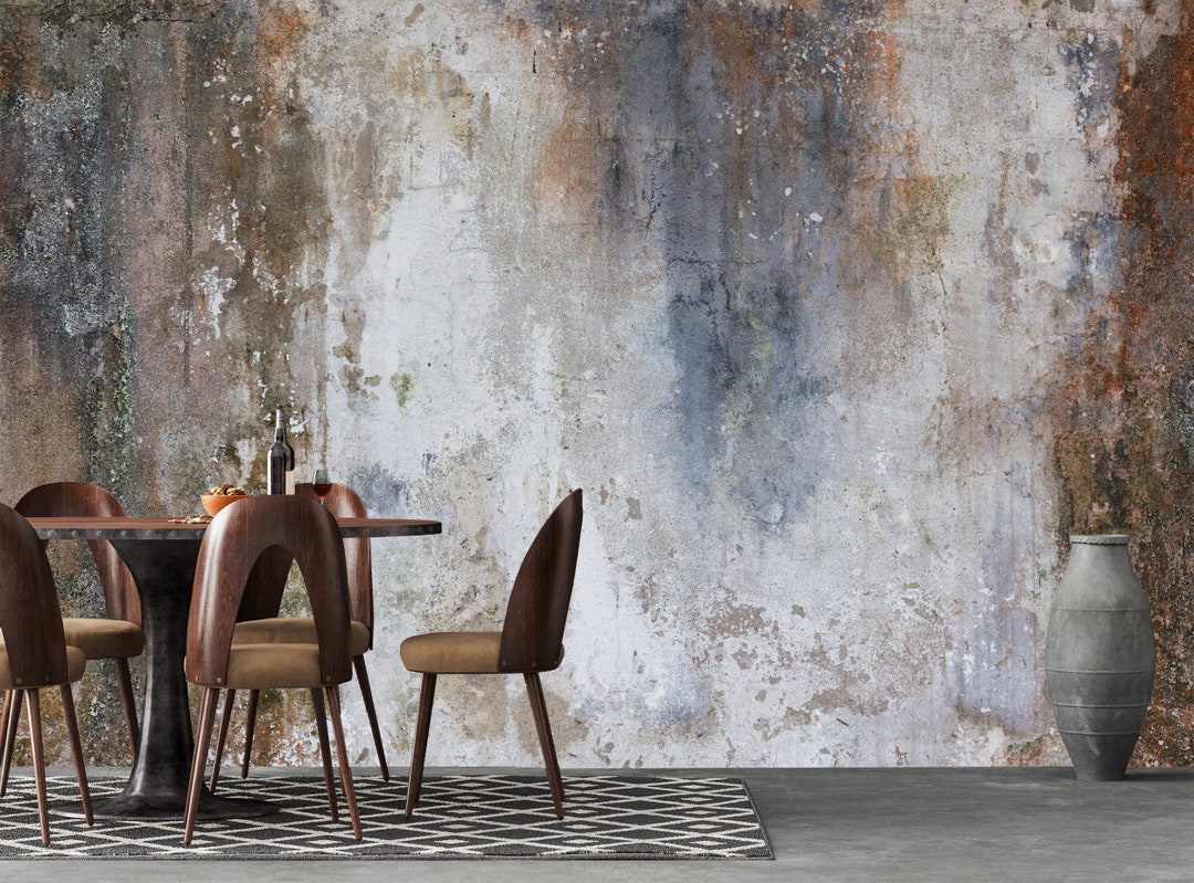 Concrete Wallpaper Rustic Country Industrial Self Adhesive Vinyl Peel ...