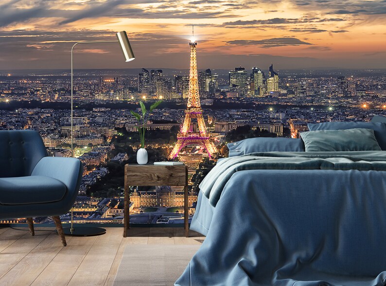 Paris Wallpaper Paris Mural Paris Wall Mural Eifel Tower | Etsy