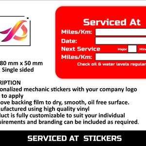 Service Car Stickers X100-500 Units Timing Belt Replacement Car Van ...