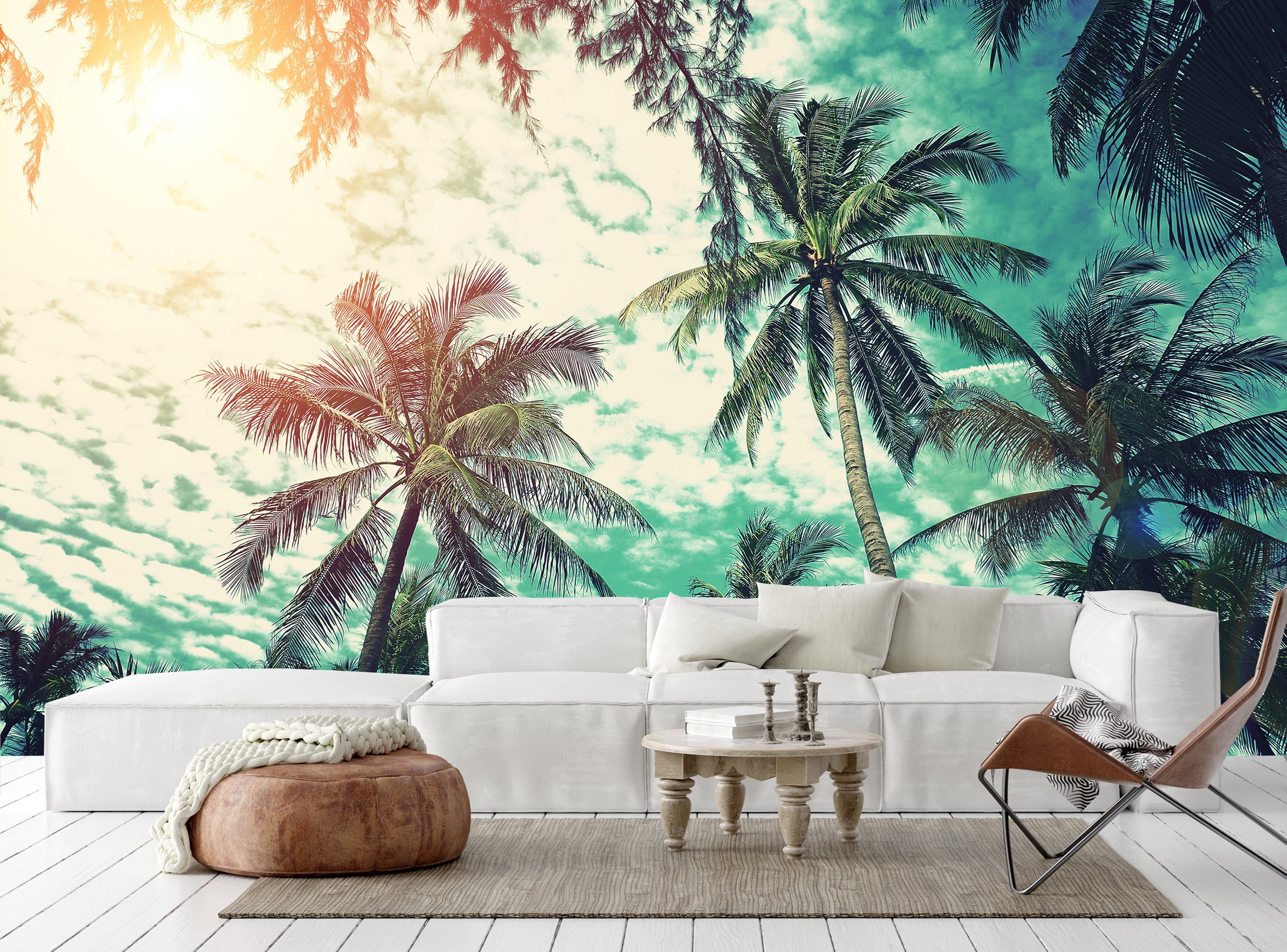 Tropical Beach Wall Mural Peel and Stick Self Adhesive Palm - Etsy