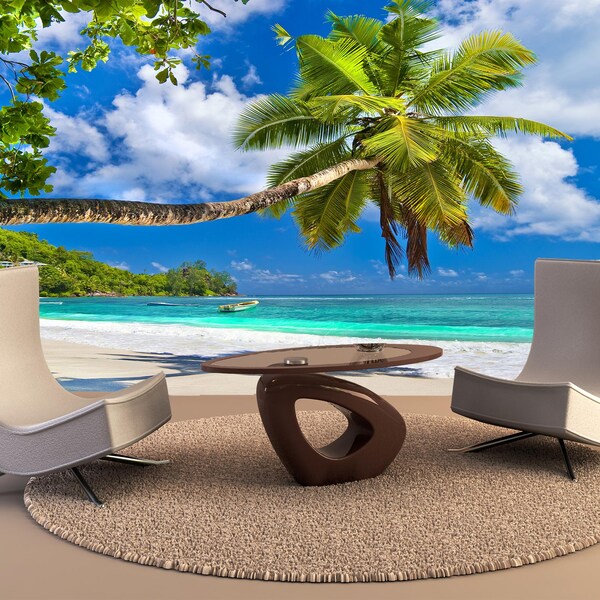 Tropical Beach Mural - Etsy