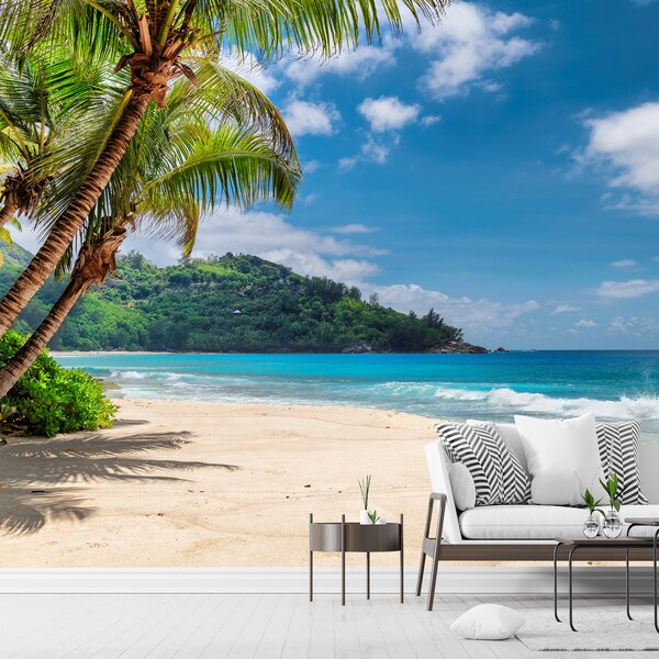 Tropical Beach Mural - Etsy