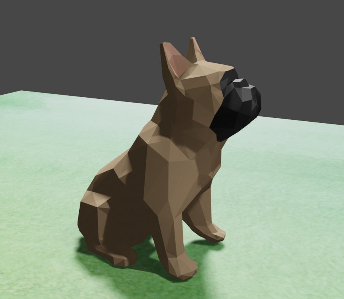 FRENCH BULLDOG Papercraft 3D SCULPTURE Pepakura Pdf Template - Etsy