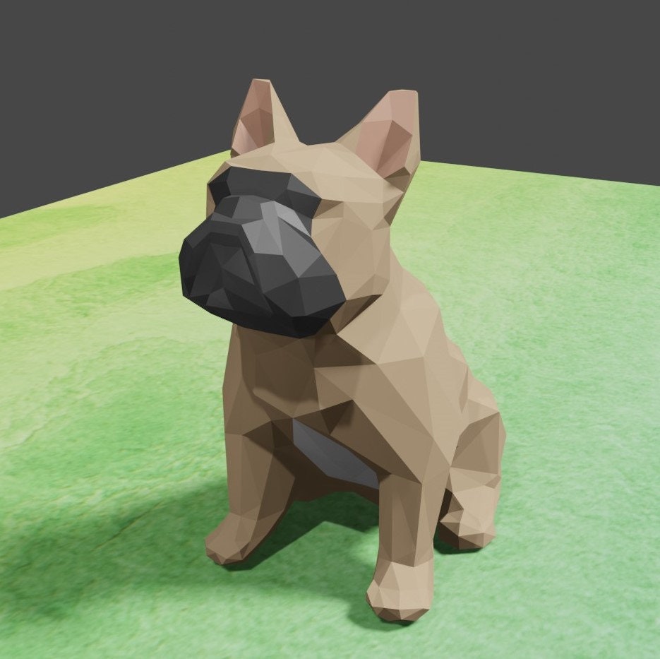 FRENCH BULLDOG Papercraft 3D SCULPTURE Pepakura Pdf Template - Etsy