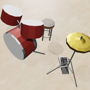 DRUMMER BATTERY PAPERCRAFT 3D Sculpture pepakura pdf | Etsy