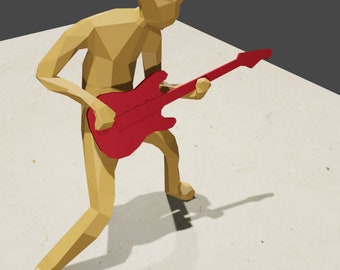 TRUMPET PLAYER PAPERCRAFT 3D Sculpture Pepakura Pdf Template | Etsy