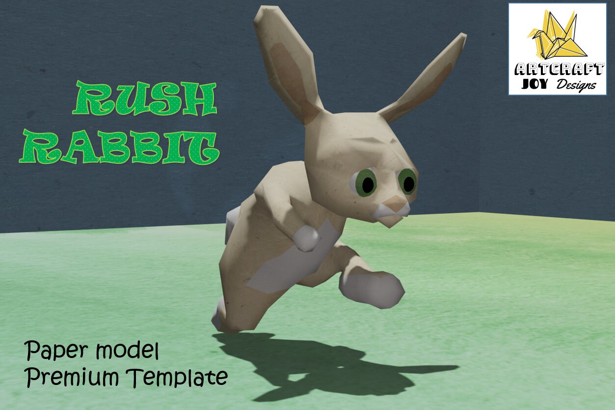 RUSH RABBIT PAPERCRAFT 3D Sculpture Pepakura Pdf Template - Etsy