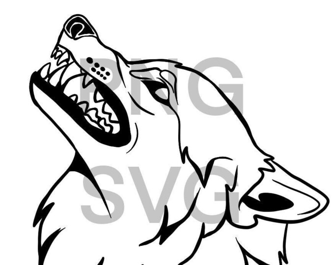 Howling Wolf Outline SVG Wolf Svg Wolf Clipart Wolf Files - Etsy