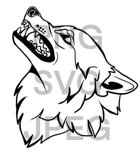 Snarling Wolf Lineart