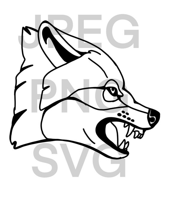 Wolf Snarling Lineart