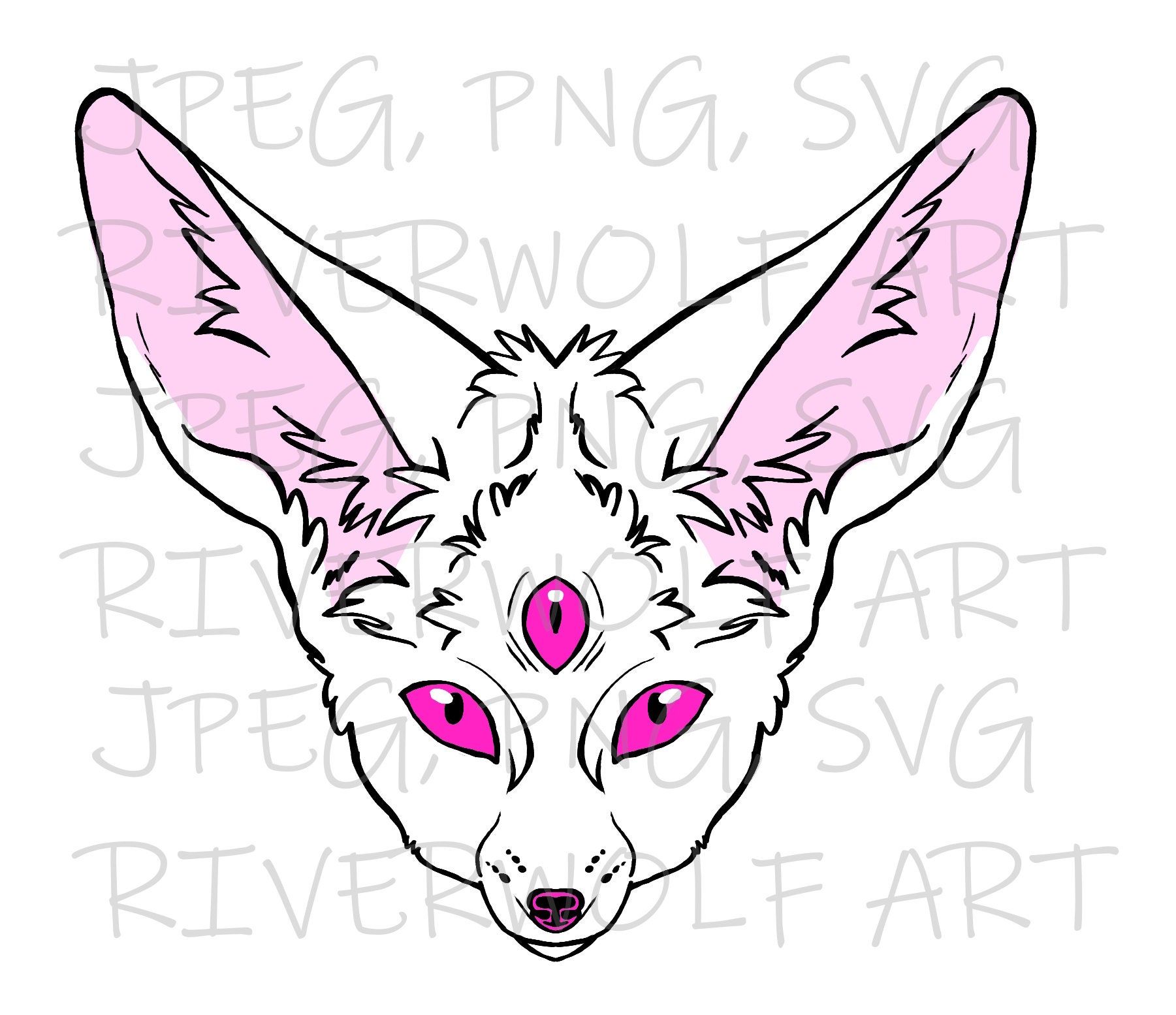 Demon fox clipart fox png fox svg fennec fox scary fox | Etsy