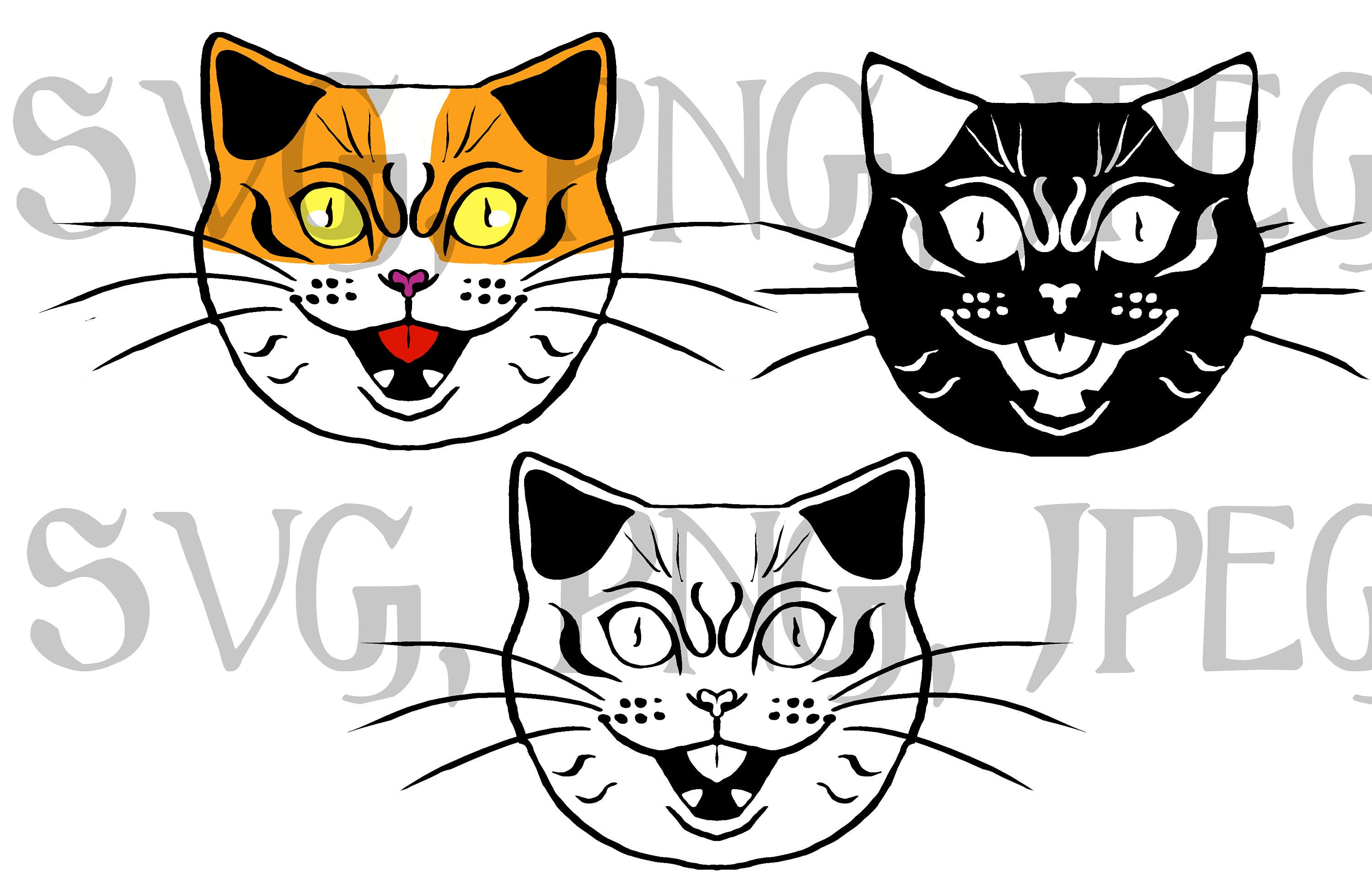 Scary Cat Face Clip Art