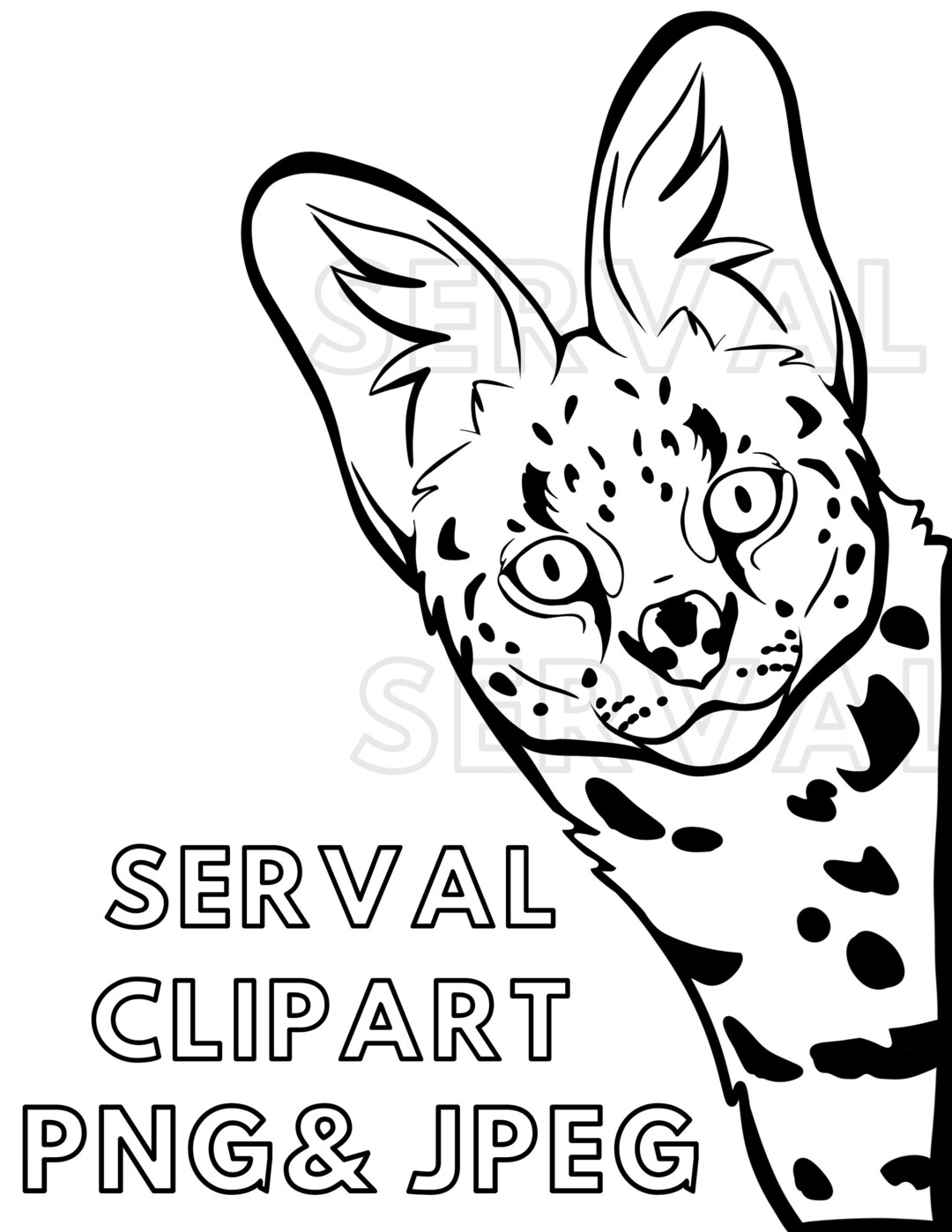 Serval Clipart, Cat, Cats, Savannah Cat, Wildcat, Decal, Jpeg, Png, Svg ...