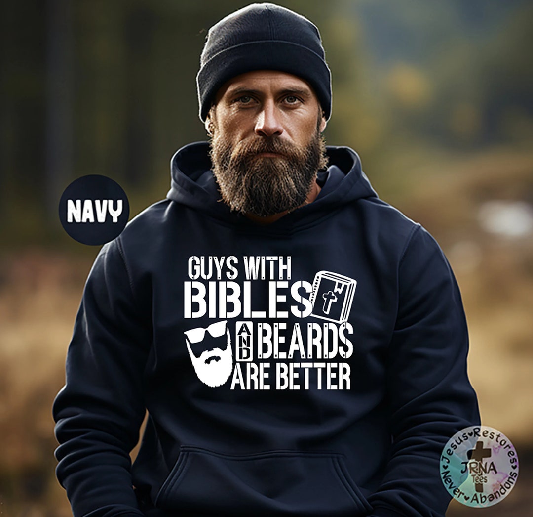 Christian Father's Day, Bible and Beards Hoodie, Christian Gift for Dad ...