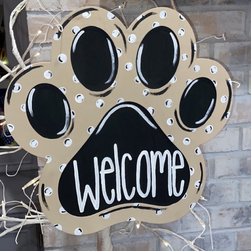 Dog Paw Door Hanger - Etsy
