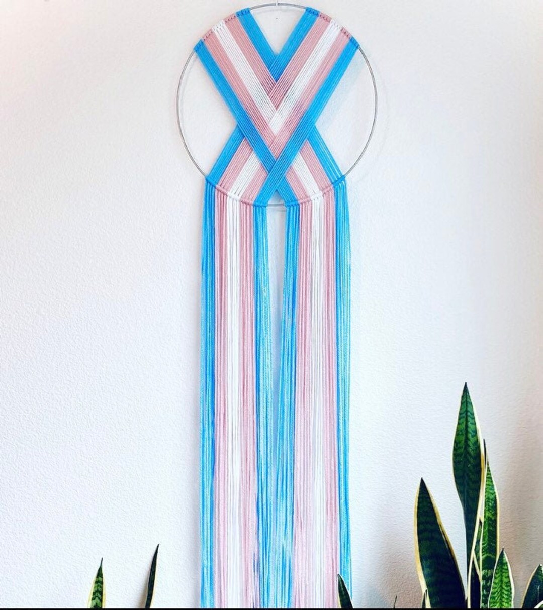 Transgender Pride Macramé Wall Hanging, Trans Pride Flag, Pride Decor ...