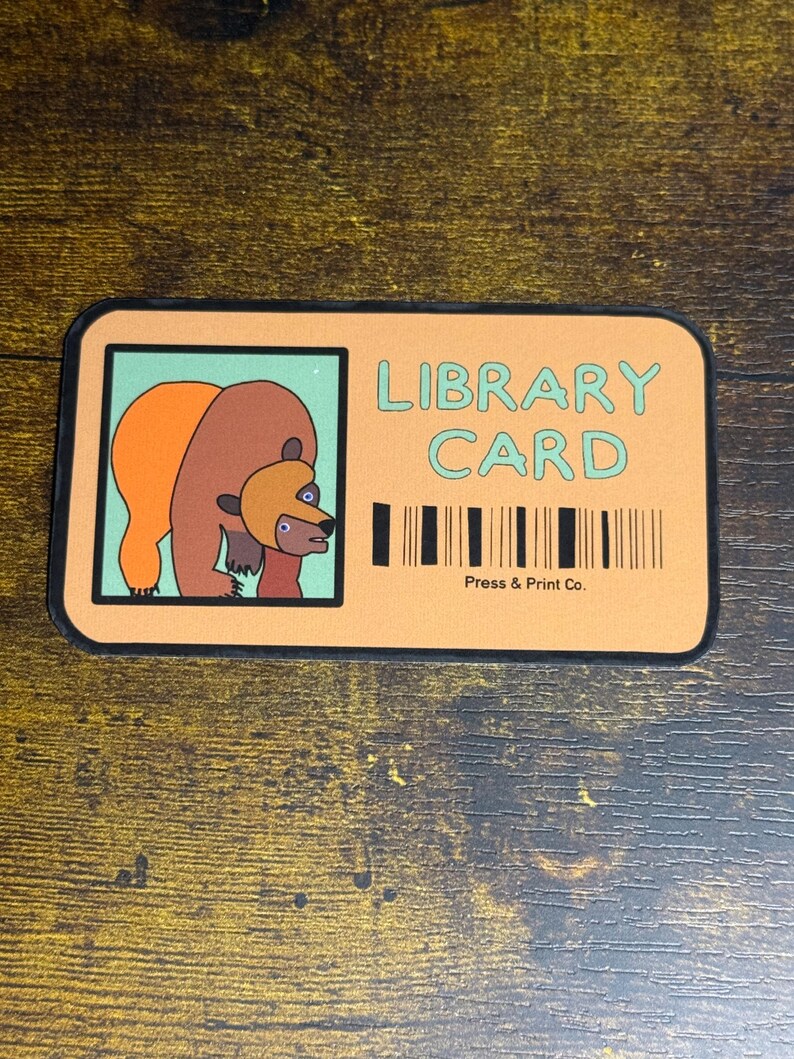 Nostalgic Cartoon Library Card Sticker | Hand Drawn Bookish Reader ...