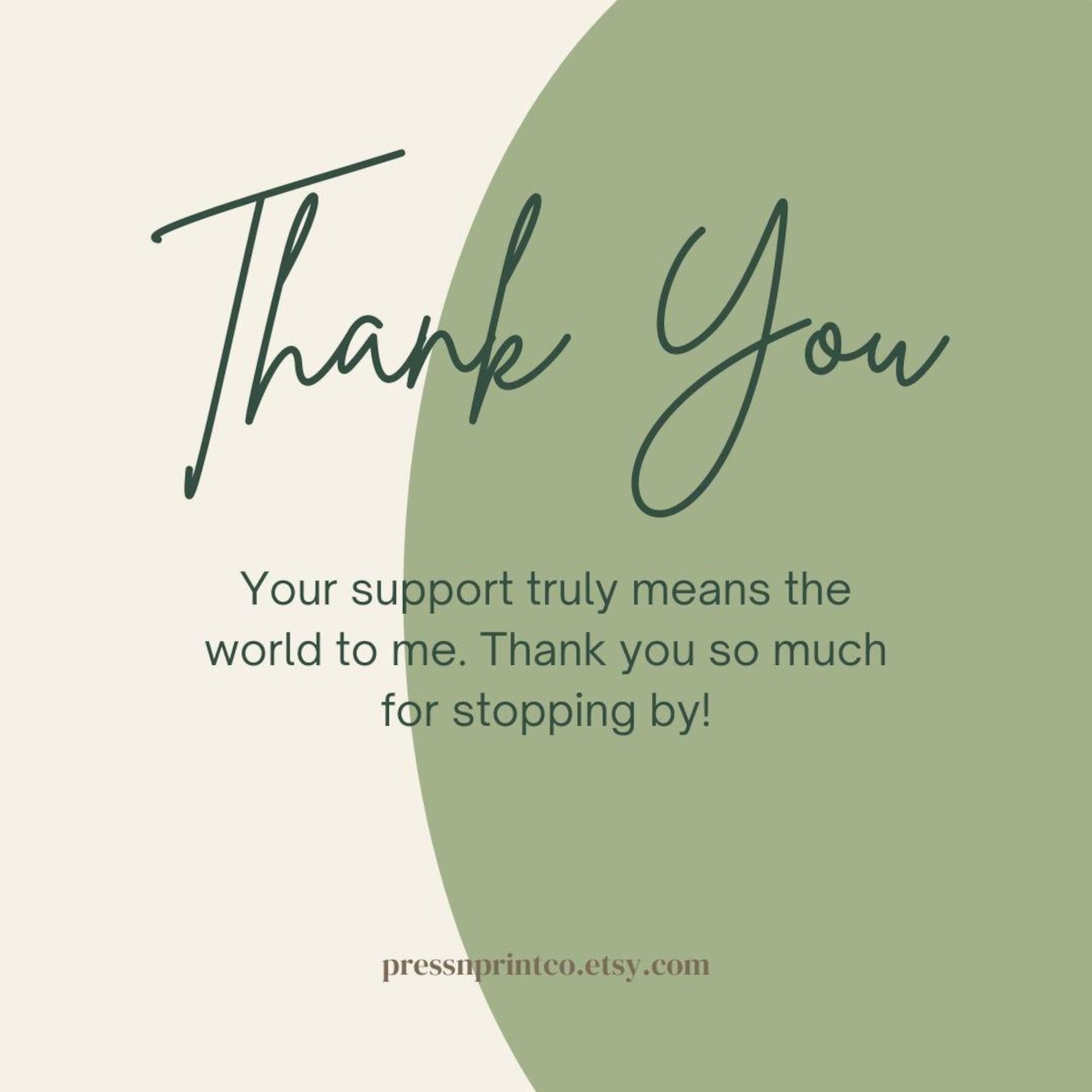 Handmade Thank You Card | Blank Inside Greeting Card | Multiple Color ...