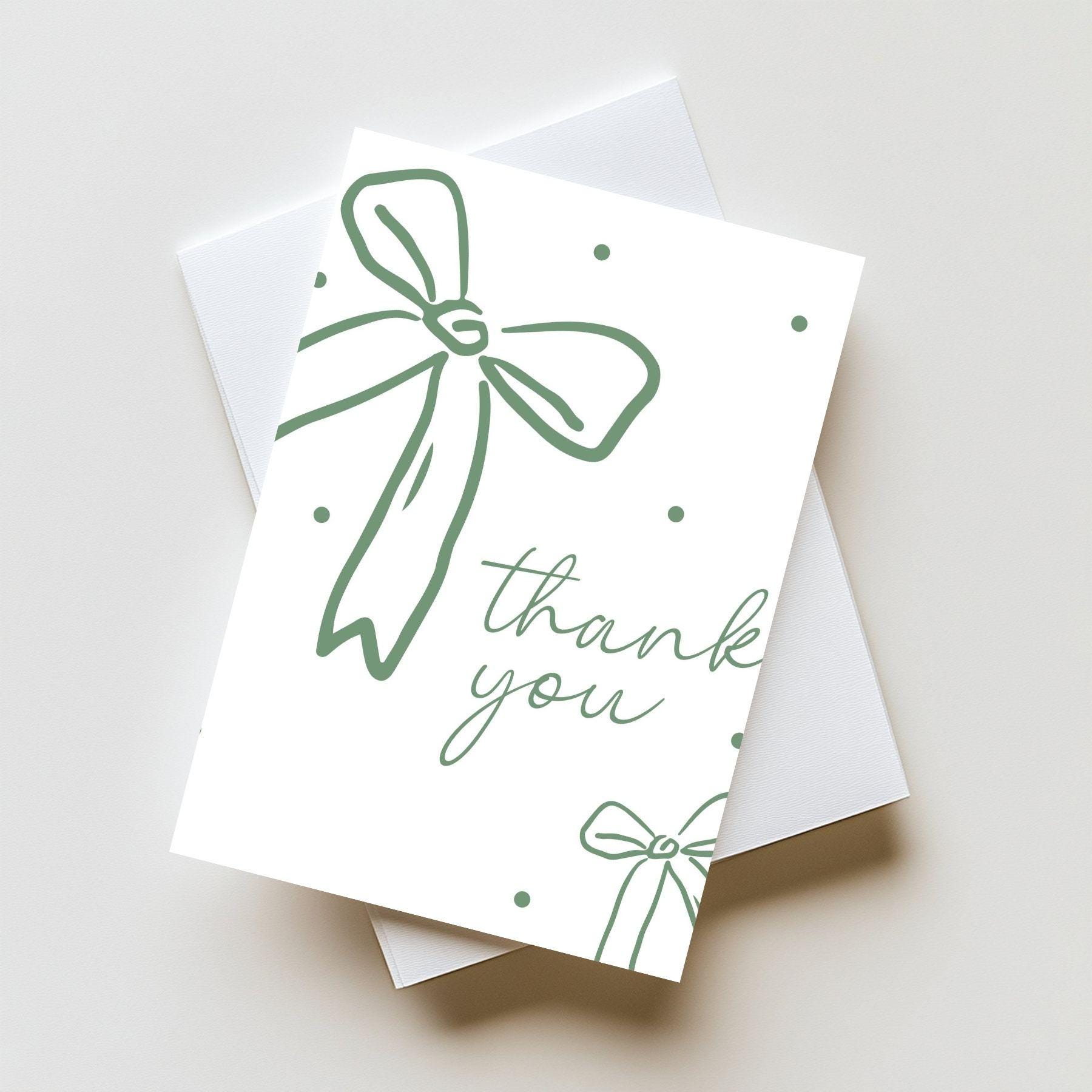 Handmade Thank You Card | Blank Inside Greeting Card | Multiple Color ...