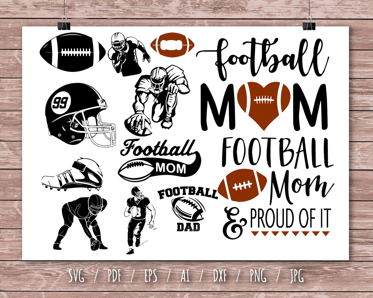 Football SVG Football Bundle SVG Sport SVG Football Cut Files - Etsy