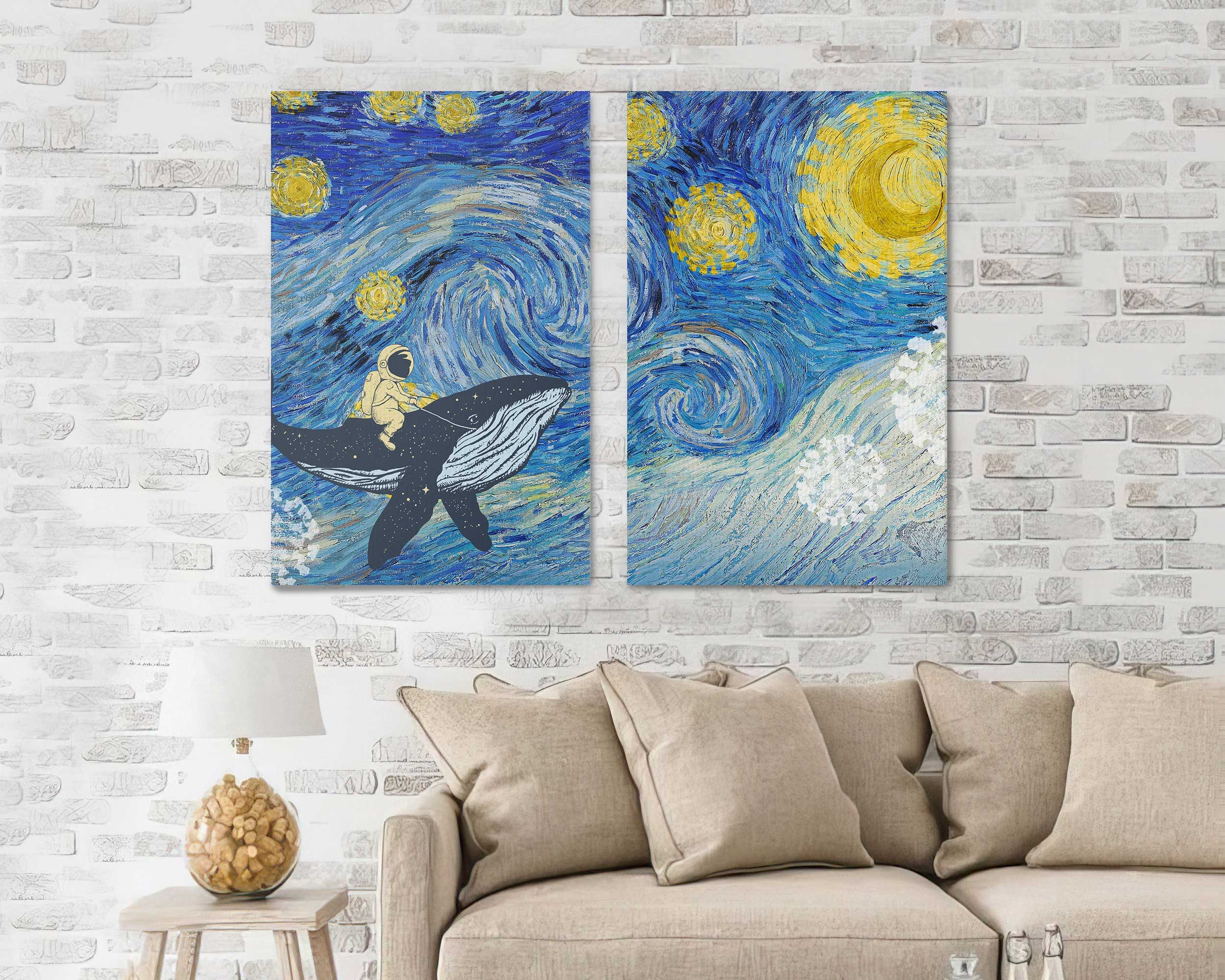 Starry Night Wall Decor Family Gift Wall Pictures Set For Home | Etsy