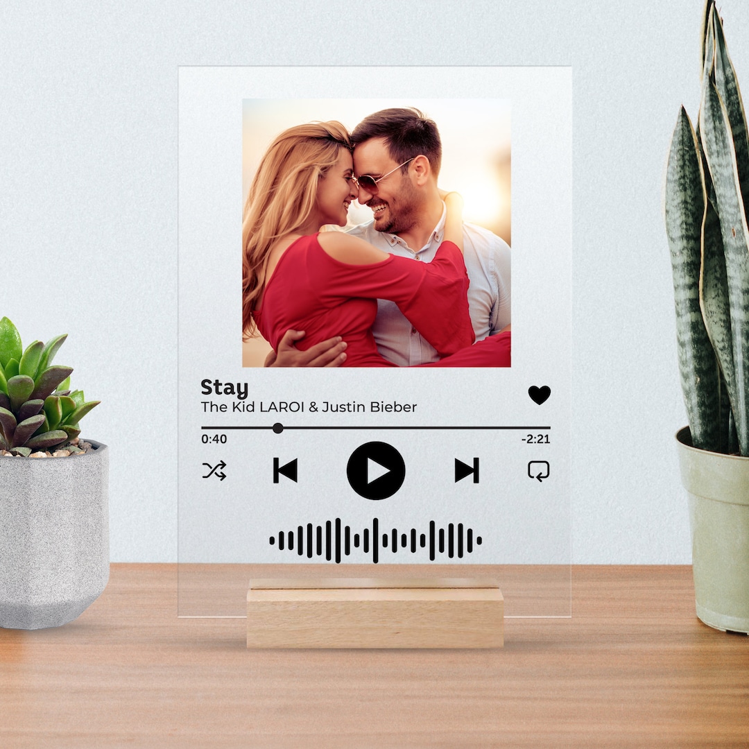 Personalized Gift Music Plaque Glass Art First Anniversary Gift for ...