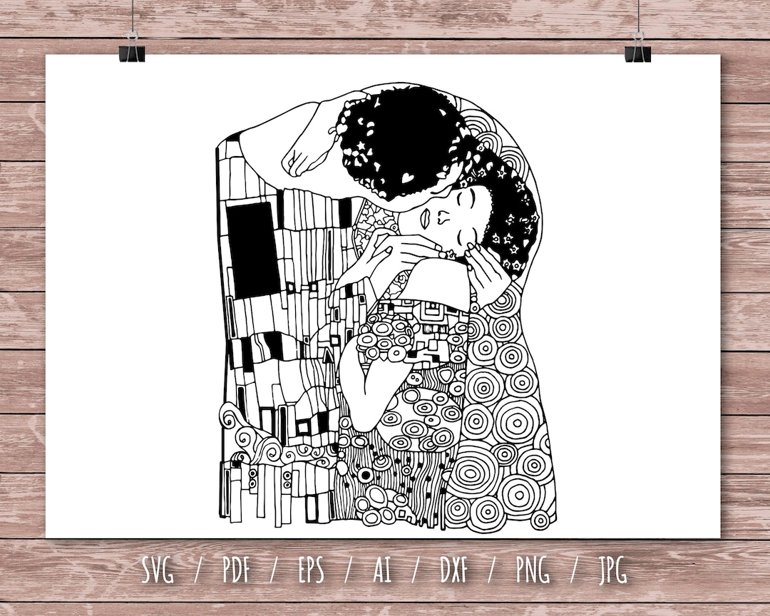 Gustav Klimt Svg the Kiss Svg Painting Svg Famous Painting Svg Art Svg ...