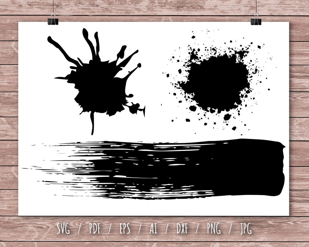 Ink Stains Svg File Brush Strokes Clip Art Commercial Use Silhouette ...