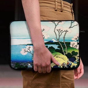 View of Fuji Laptop Sleeve 13 Inch Laptop Sleeve Hokusai Laptop Sleeve ...