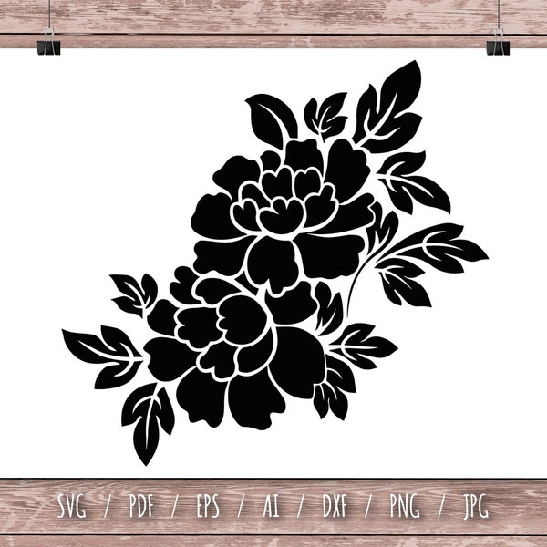 Peony Svg - Etsy
