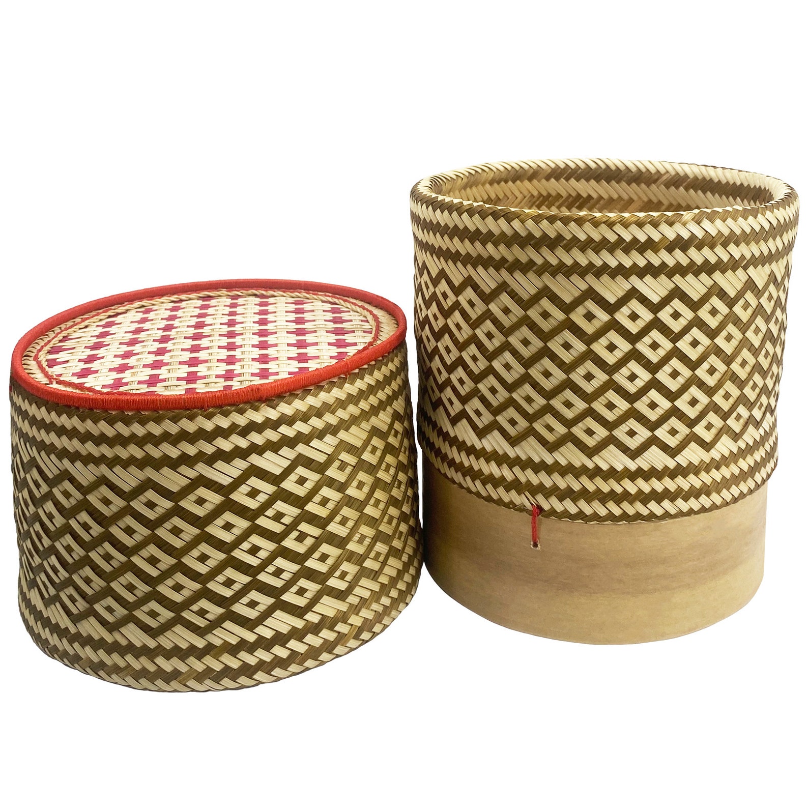 Bamboo Sticky Rice Serving Basket Handmade Thai Kratip - Etsy