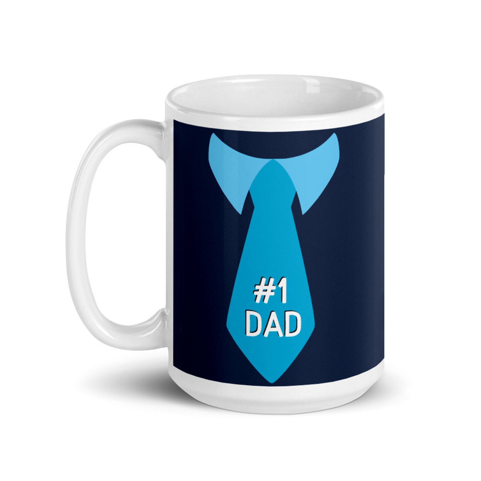Number 1 Dad Mug With Blue Tie Gift for Dad Father's Day, Birthday ...