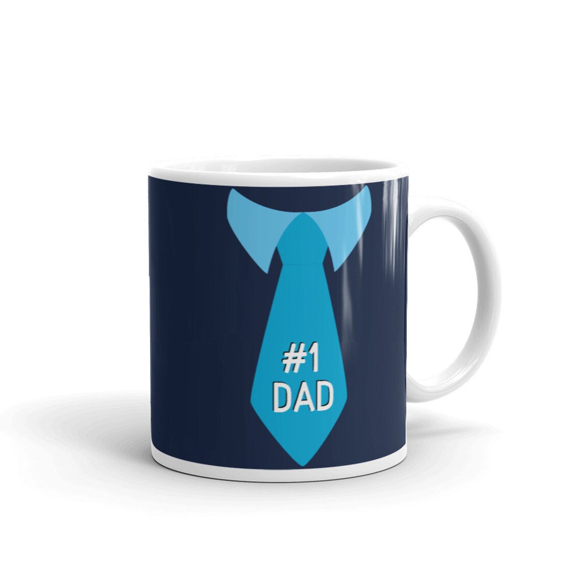 Number 1 Dad Mug With Blue Tie Gift for Dad Father's Day, Birthday ...