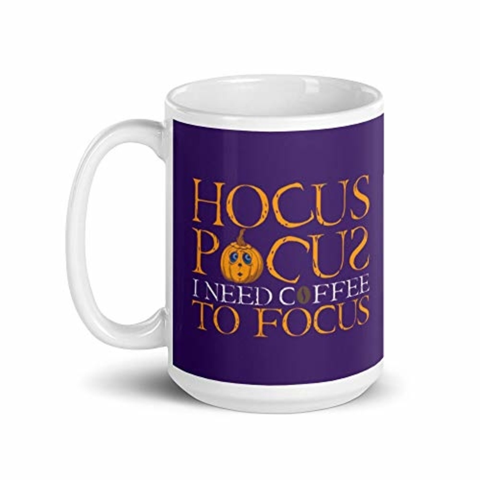 Halloween Coffee Mug Hocus Pocus I Need Coffee to Focus Cup Halloween ...