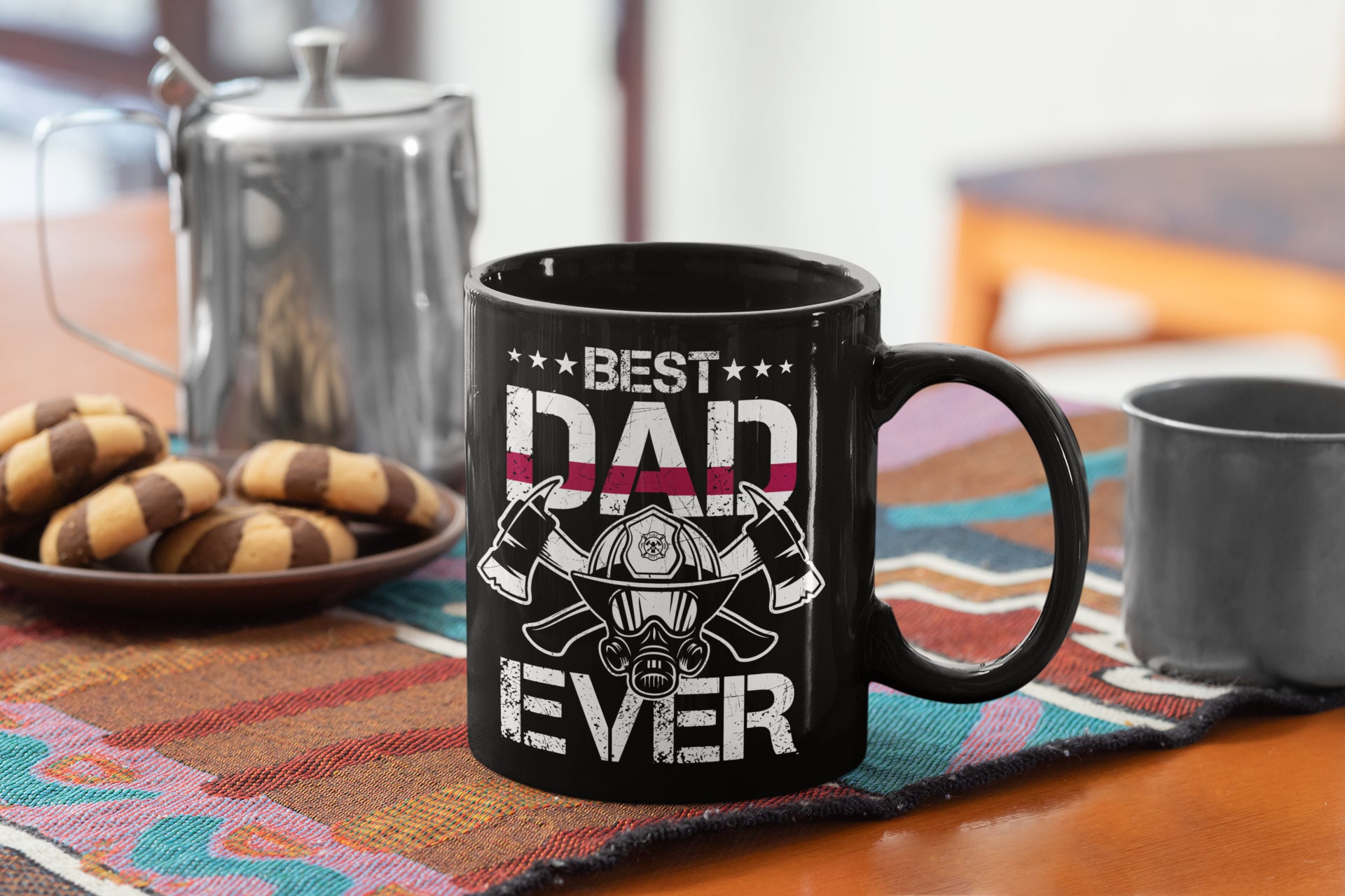 Fireman Best Dad Ever Coffee Mug Fire Fighter Dad Gift Fireman Fathers ...