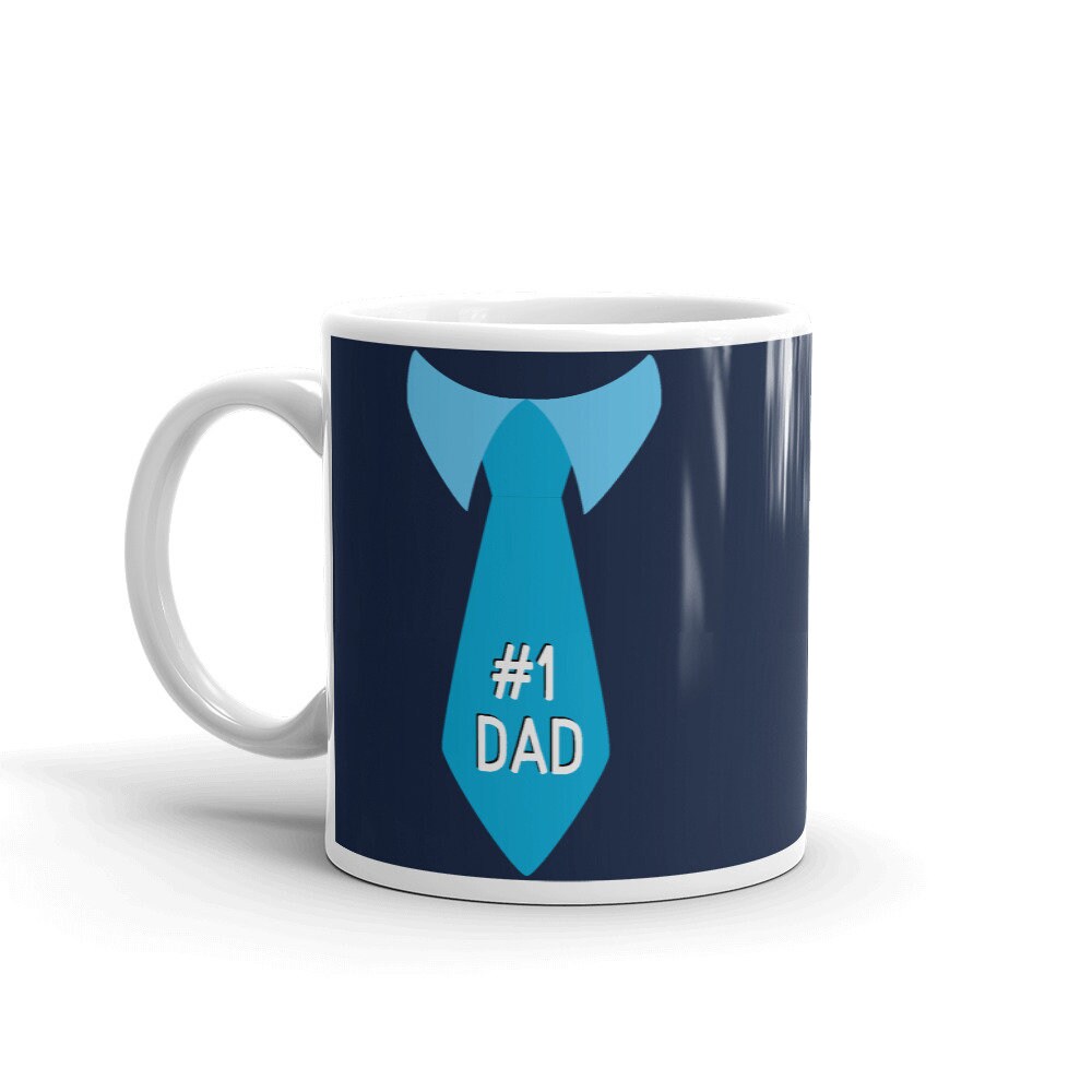 Number 1 Dad Mug With Blue Tie Gift for Dad Father's Day, Birthday ...