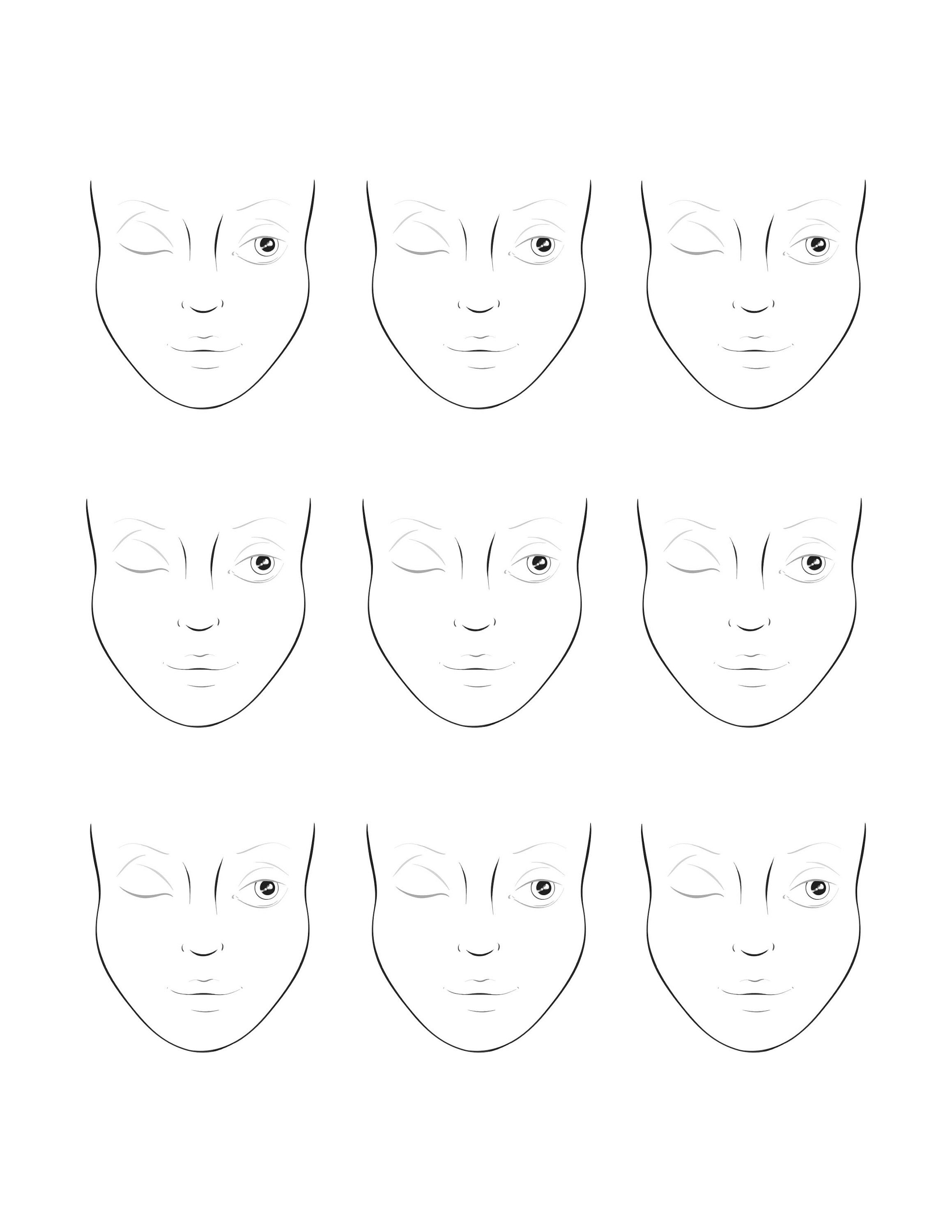 Facechart Pack Printable Makeup Artist - Etsy