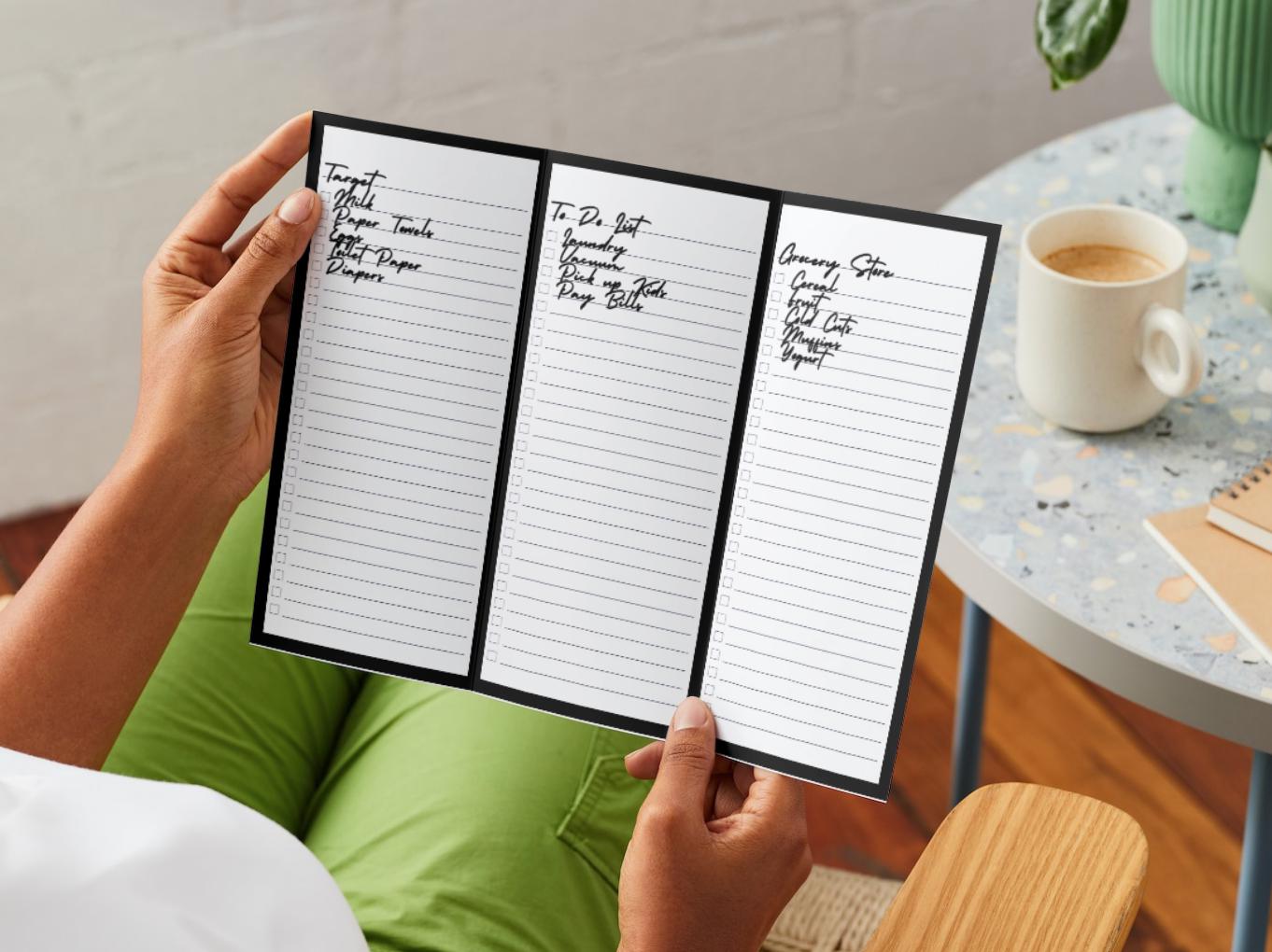 To Do List; Tri-fold; Compact to Do List; Stay Organized; 6 Lists in ...