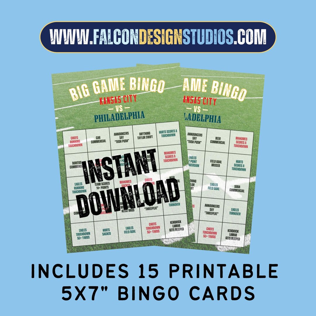 Football Super Bowl BINGO Game 2025, Super Bowl Boxes, Football Squares ...