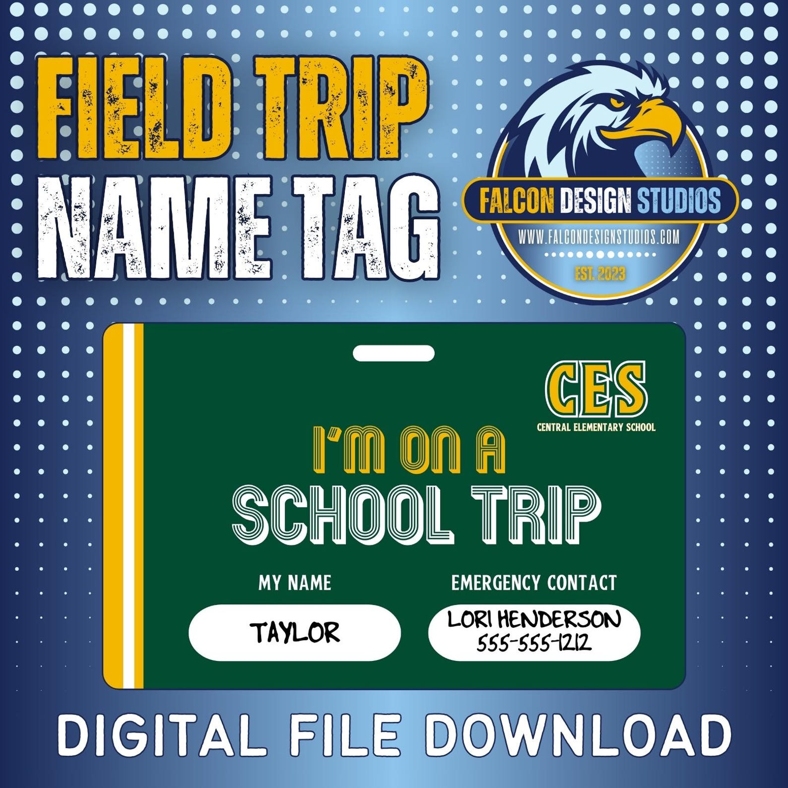 Field Trip Name Tag; Editable Field Trip Name Tag; Student Name Badge ...