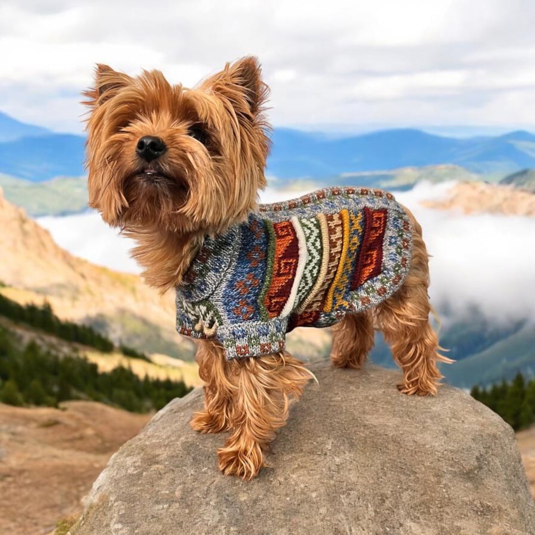 CUSCO Style, Oatmeal Color, Luxury Zip-up Dog Sweater. Traditional ...