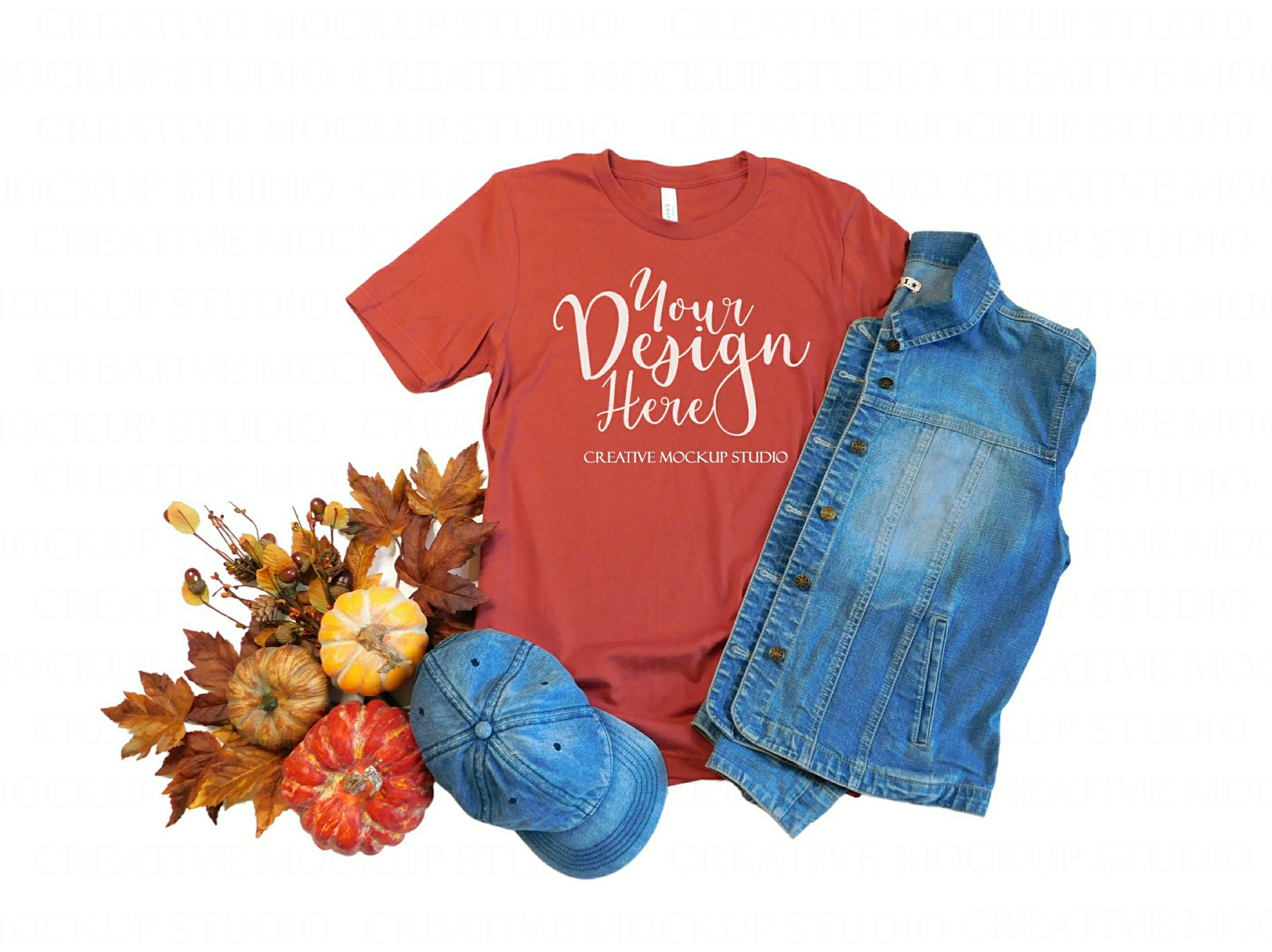 Bella Canvas 3001 Rust Bella Canvas Mockup Tshirt Mockup White ...