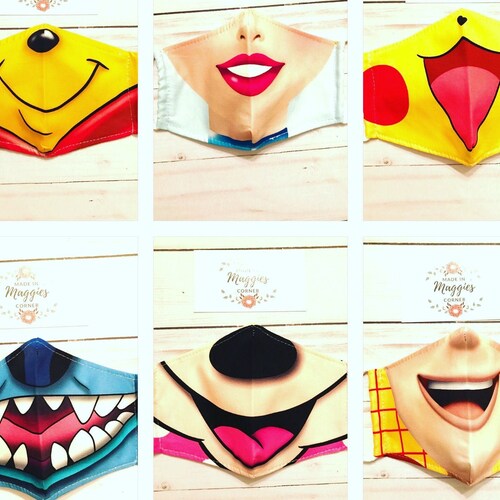 Princess Character Face Mask | Etsy