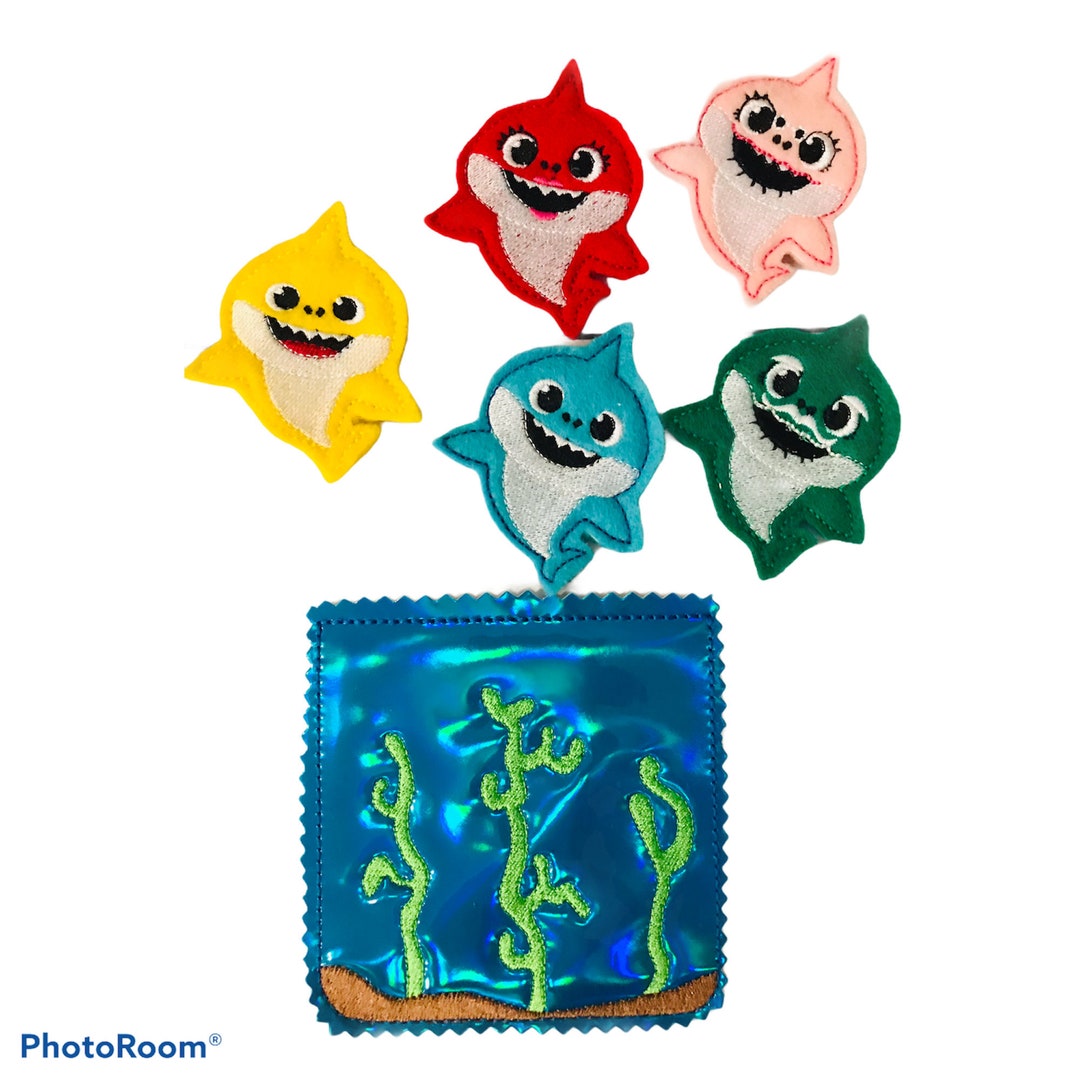 Sharkey Felt Finger Puppets, Embroidered Finger Puppets, Felt Finger ...