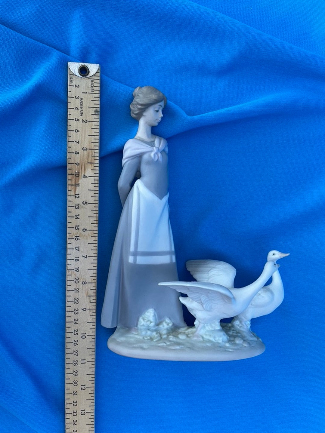 Lladro Girl With Geese Signed by Lladro at Exhibit - Etsy