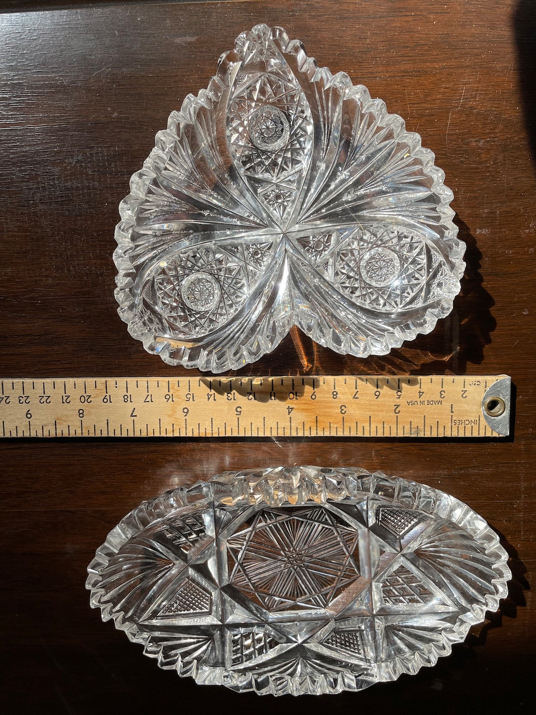 Pair of Cut Glass Crystal Candy Dishes - Etsy