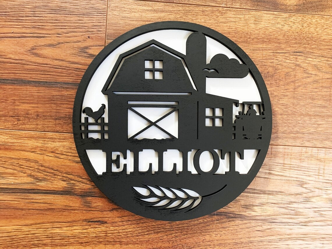 Personalized Barn Themed Round Signs | Etsy