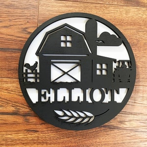 Personalized Barn Themed Round Signs - Etsy